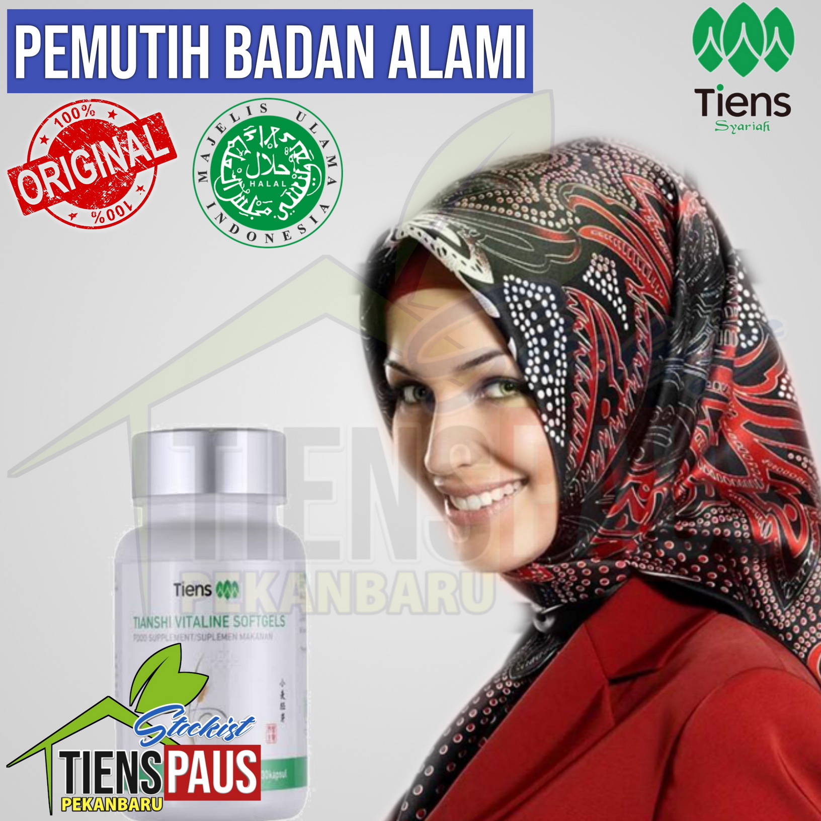 Pemutih Badan Alami (Vitaline Softgels Capsules) | Stockist Tiens Pekanbaru